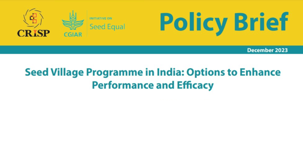 Seed Village Programme in India: Options to Enhance Performance and ...